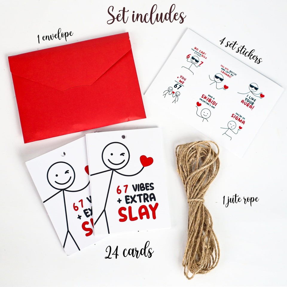 24 Pcs Valentines Gift Tags with Stickers & String, Funny Small, 24 | eBay