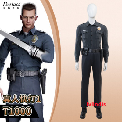 The Terminator T-1000 Costume Men's Coat Pants Belt Outfit Set Cosplay ...