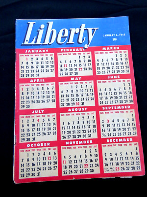 Liberty Magazine - January 6, 1945 Calendar Issue Rare | eBay
