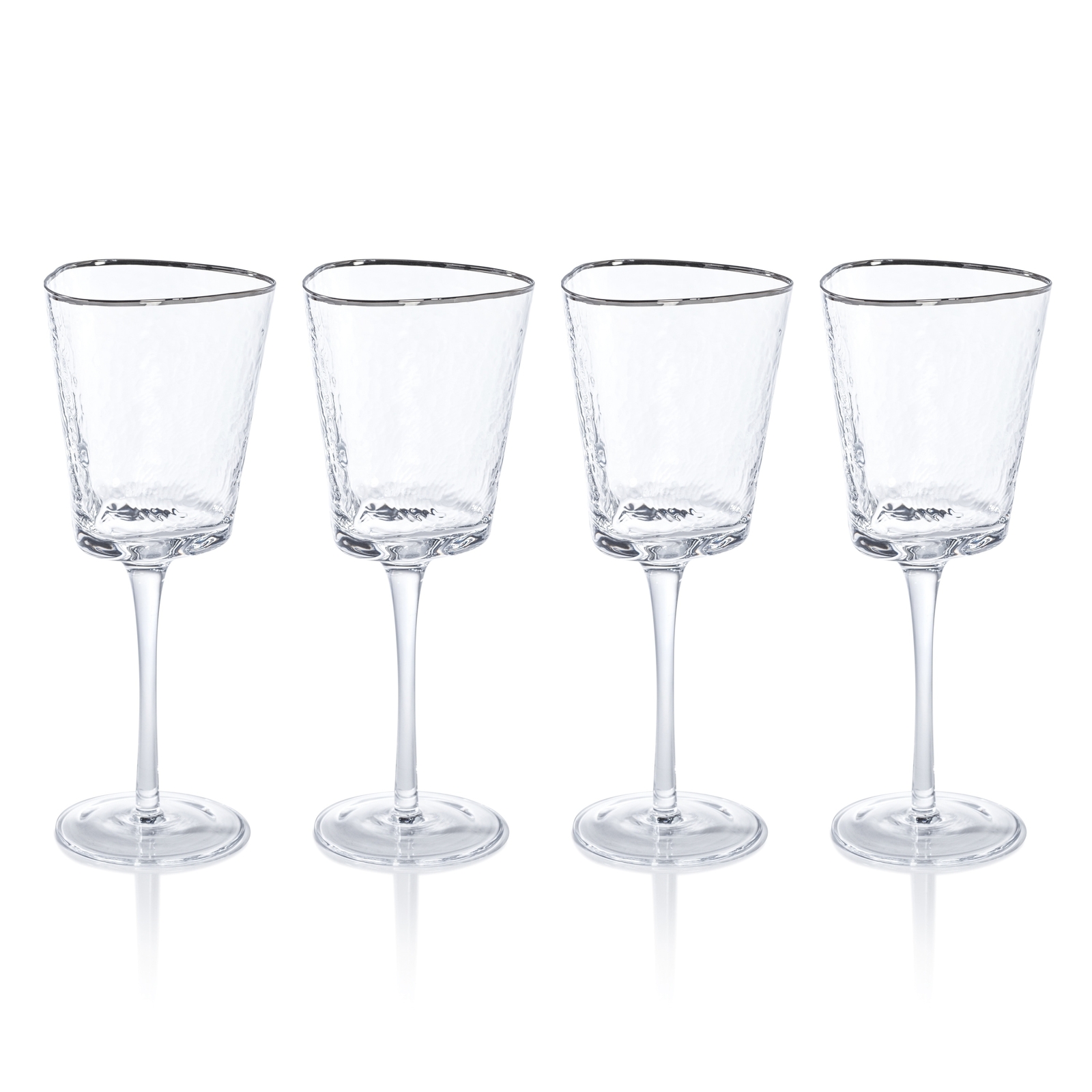Kampari Triangular Wine Glasses with Platinum Rim, Set of 4 | eBay