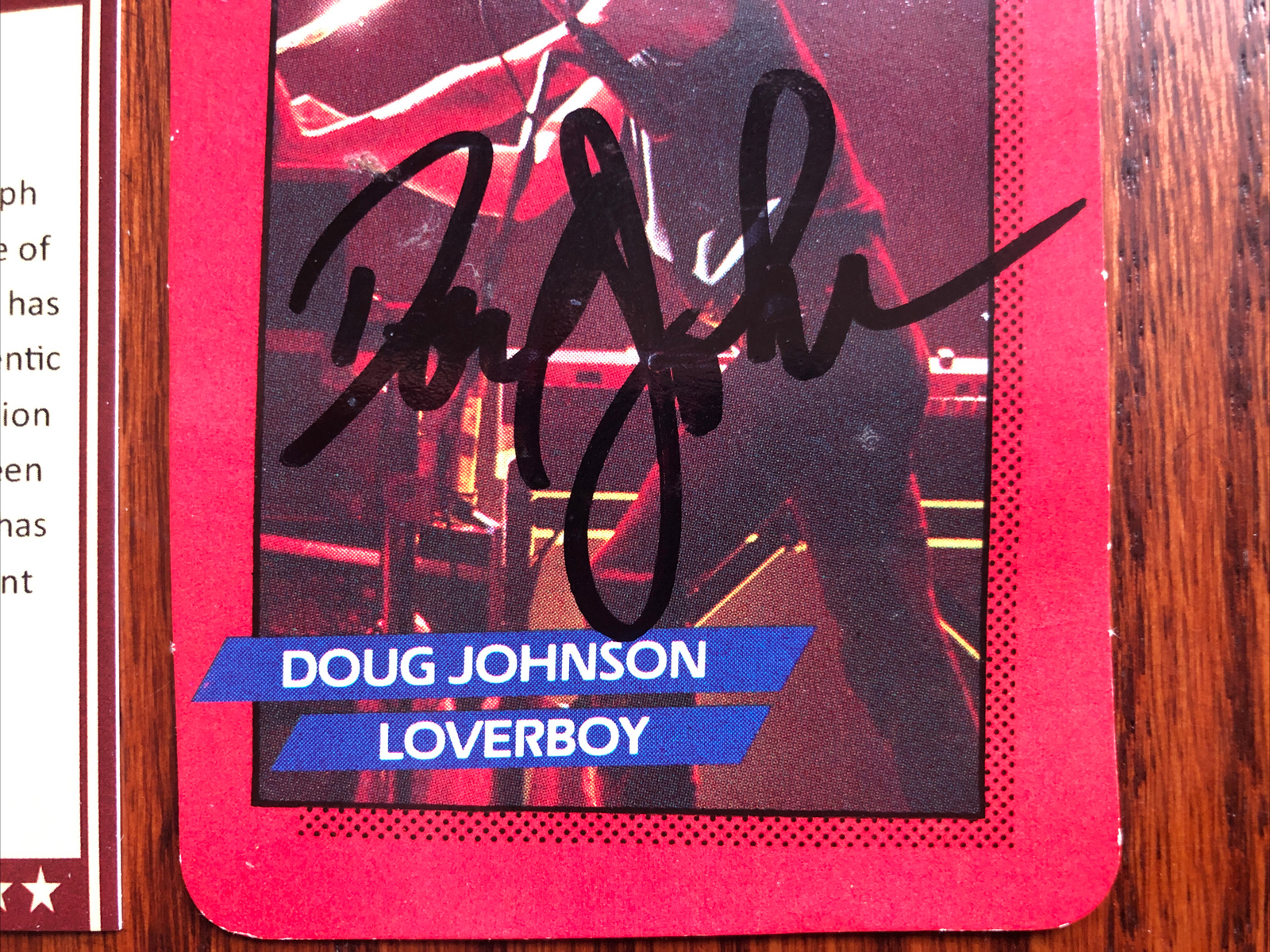 Doug Johnson "Loverboy" Signed Autograph 1984 AGI Rock Star Concert ...