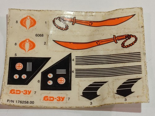 VINTAGE 1986 GI JOE SWAMPFIRE DECAL SHEET | eBay