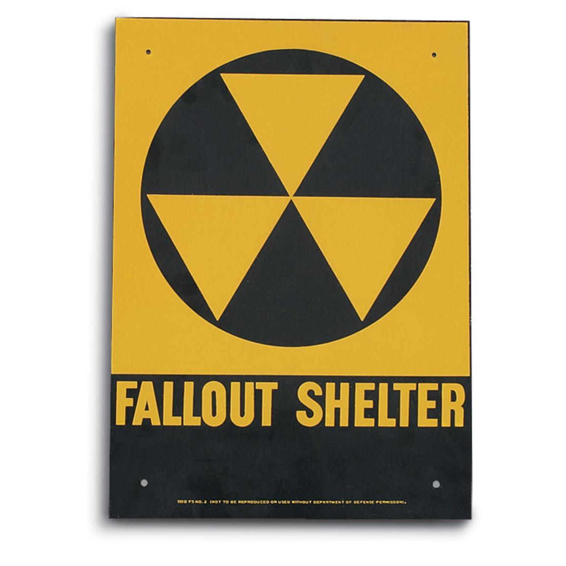 Collectible Steel Sign Fallout Shelter Genuine US Civil Defense Surplus ...