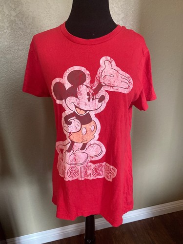Disney Store Mickey Mouse Red t-shirt Women’s Size L | eBay