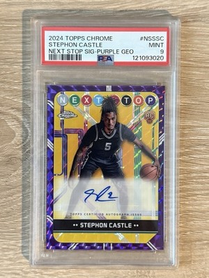 2024-25 Topps Chrome Stephon Castle Next Stop RC Purple Geometric Auto ...