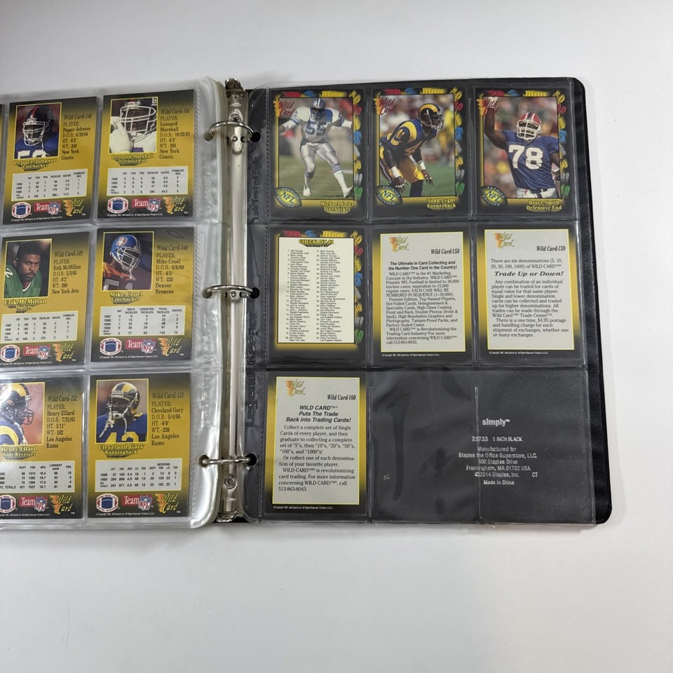 1991 Wild Card Football Hand Collated Complete Set In Binder (1-160) | eBay