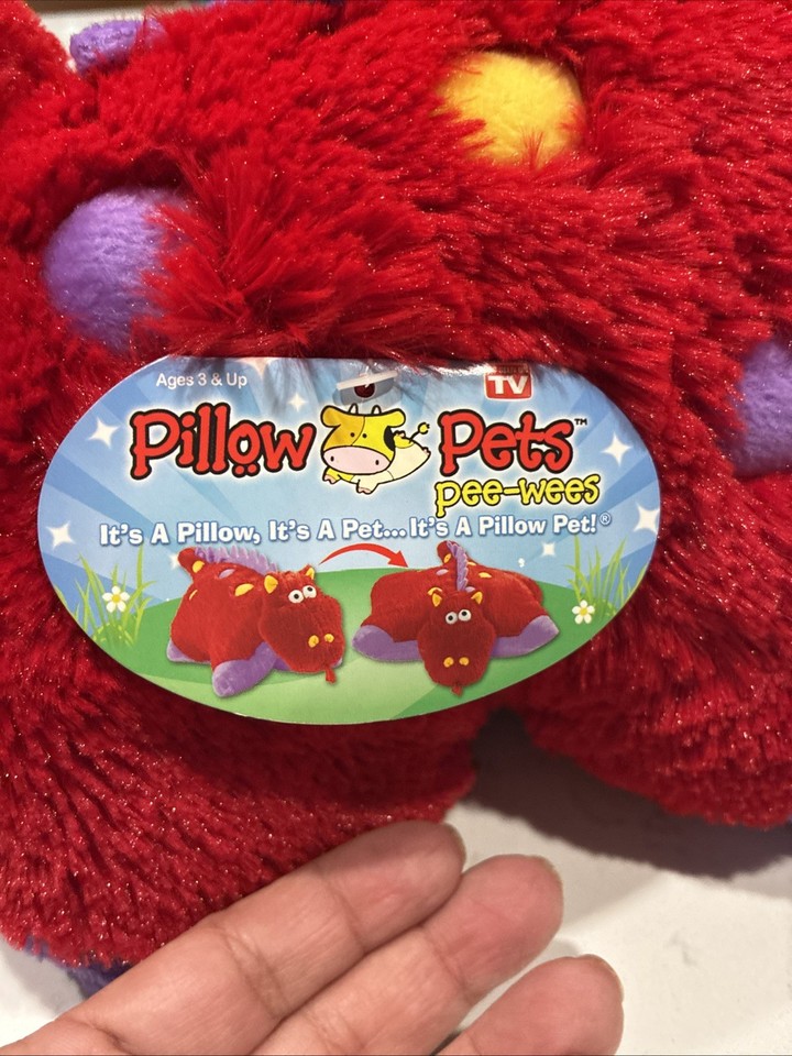 Dragon Pillow Pet Red Purple Stuffed Animal Toy By Pee Wee NWT | eBay