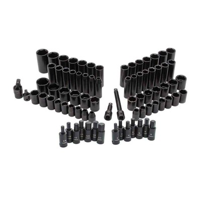 Husky Master 6-Point Impact/Hex Bit Socket Set 1/2" Drive Metric+SAE ...