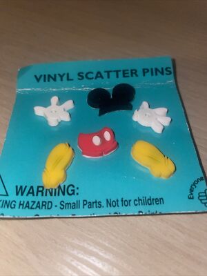 Disney Mickey Mouse Vinyl Scatter Pins on Card Applause Vintage Rare | eBay