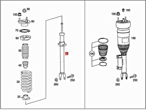 Genuine MERCEDES S205 W205 C-CLASS W205 Shock-absorber strut 2053209230 ...