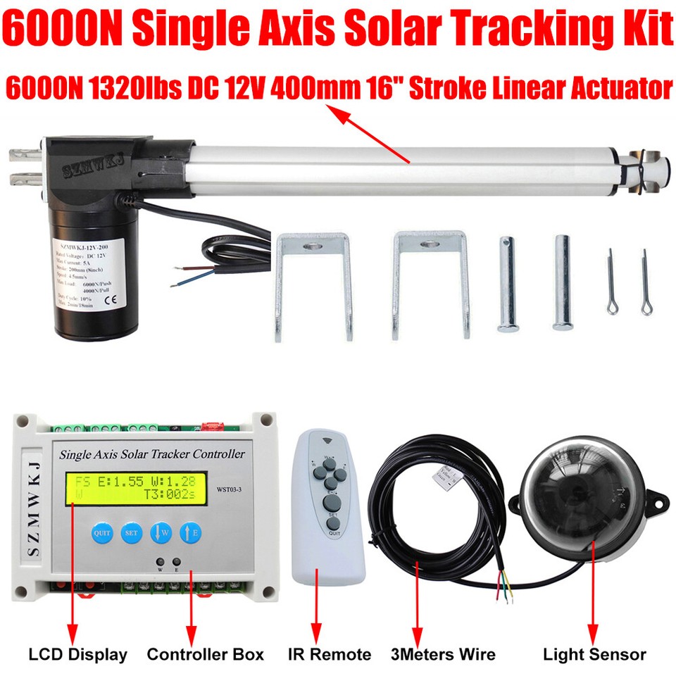 6000N Single Axis PV Solar Panel Tracking LCD Controller Sunlight ...