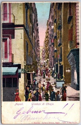 Napoli Gradoni Di Chiaia Naples Italy Street View Pathway Postcard | eBay