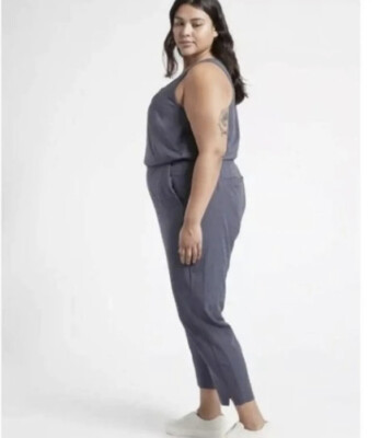 NWT Athleta Brooklyn Textured Jumpsuit Leopard Medieval Violet Size 24 ...