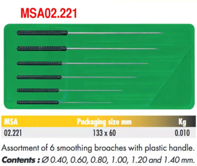 HOROTEC MSA02.221 Assortment of Smoothing Broaches w/ Plastic Handle ...