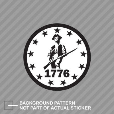 Round 1776 Minuteman Sticker Decal Vinyl 13 stars minutemen border ...