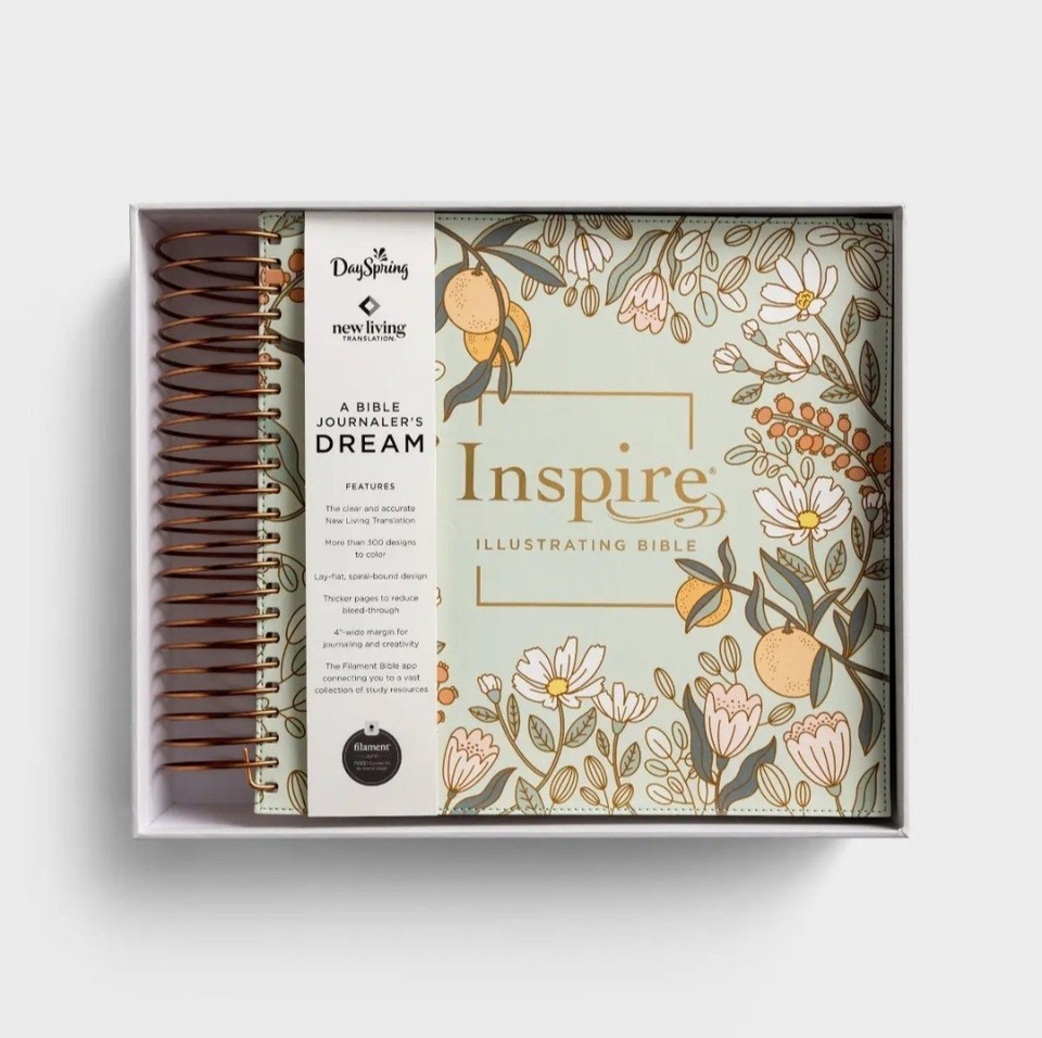 NLT DaySpring Inspire Illustrating Bible Filament Enabled -Spiral Bound ...
