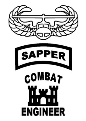 SAPPER, Combat Engineer & Air Assault Vinyl Window Sticker Decals 3x ...