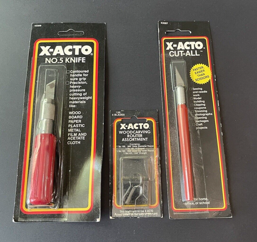Vintage X-Acto Red Handle No. 5 Knife + Cut-All + Router Assortment NOS ...