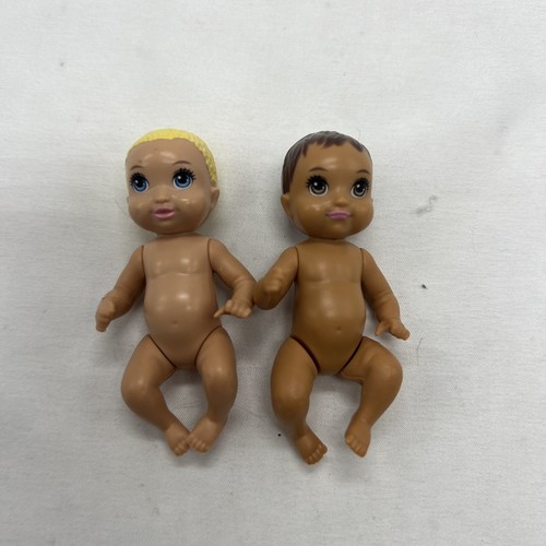Mattel Barbie Babies Articulated Set Of 2 Brunette Blonde Brown And ...