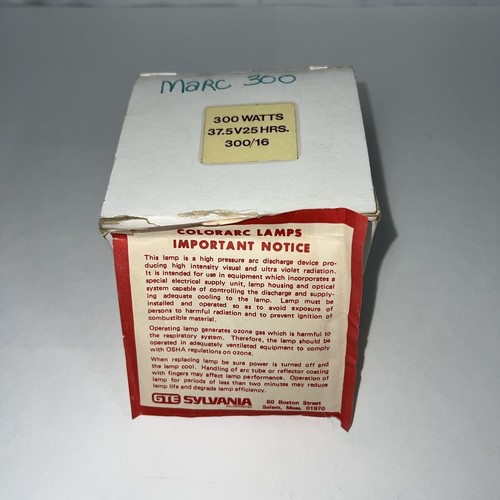 Vintage Sylvania Marc 300 GE Colorarc Bulb New In Box B | eBay