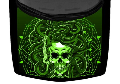 Lime Medusa Snake Skull Car Truck Hood Wrap Vinyl Graphic Decal | eBay