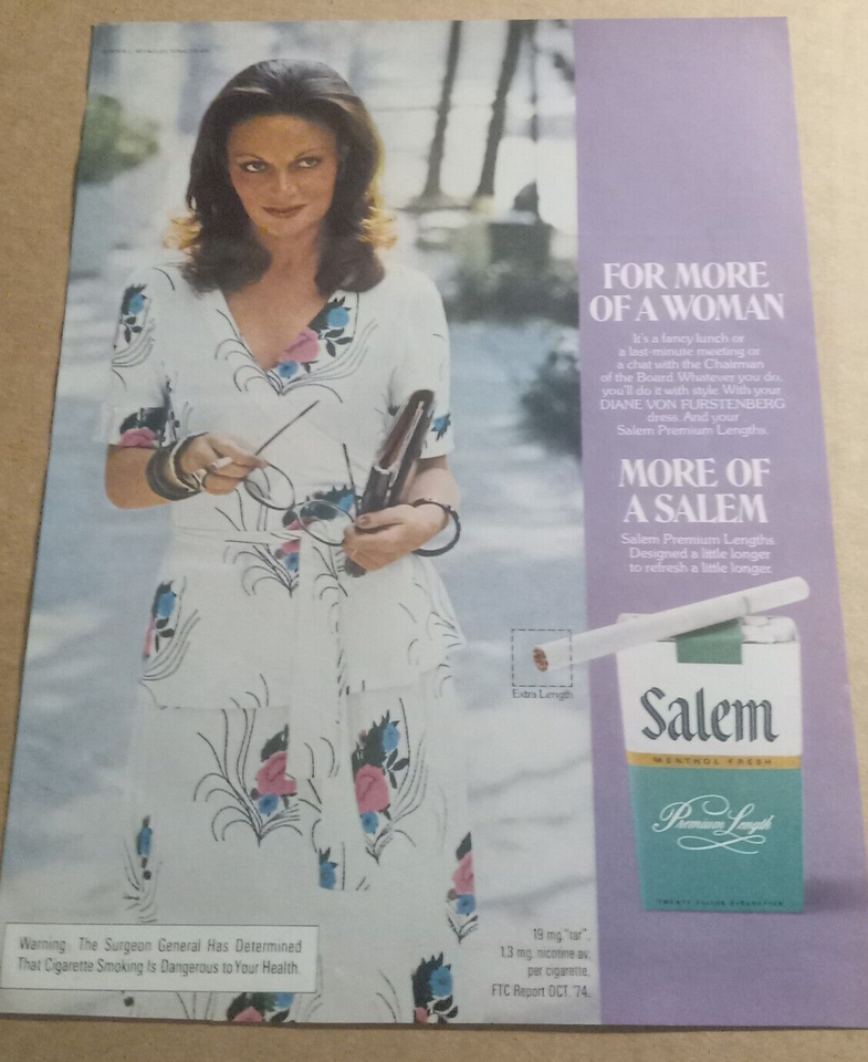 1975 print ad page - Salem Cigarettes SEXY WOMAN smoking tobacco ...