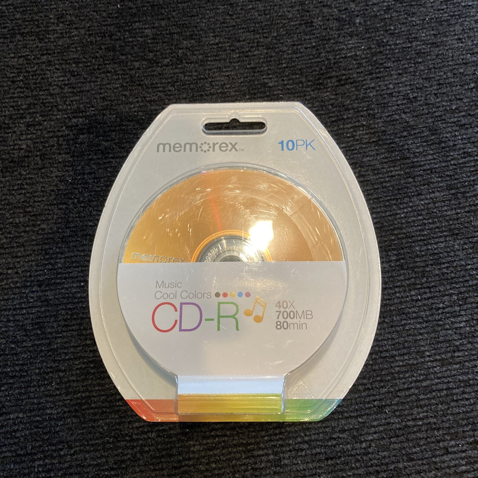 MEMOREX CD-R MUSIC COOL COLORS 40X 700MB 80MIN 10 PK NEW FREE SHIPPING ...