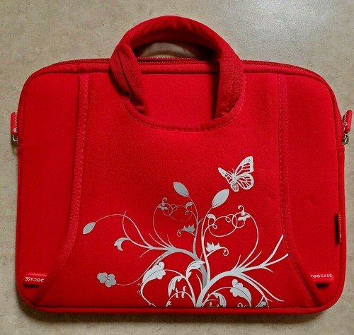 rooCASE Cherry Red Neoprene Laptop Tablet Case with Butterfly ~12" X 9 ...