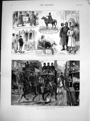 Antique Print Sentries London Public Buildings Dynamite Plot Prisoners ...