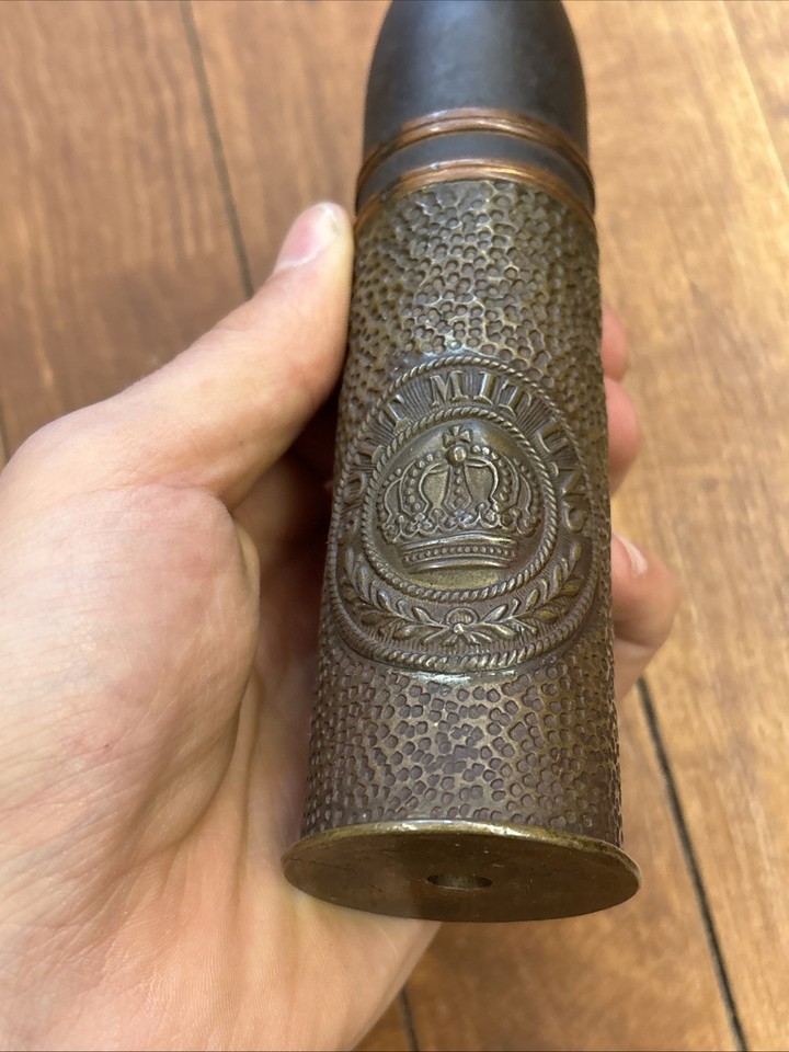Original WW1 Trench Art Shell German Tank Engraving Artillery Shell WWI ...