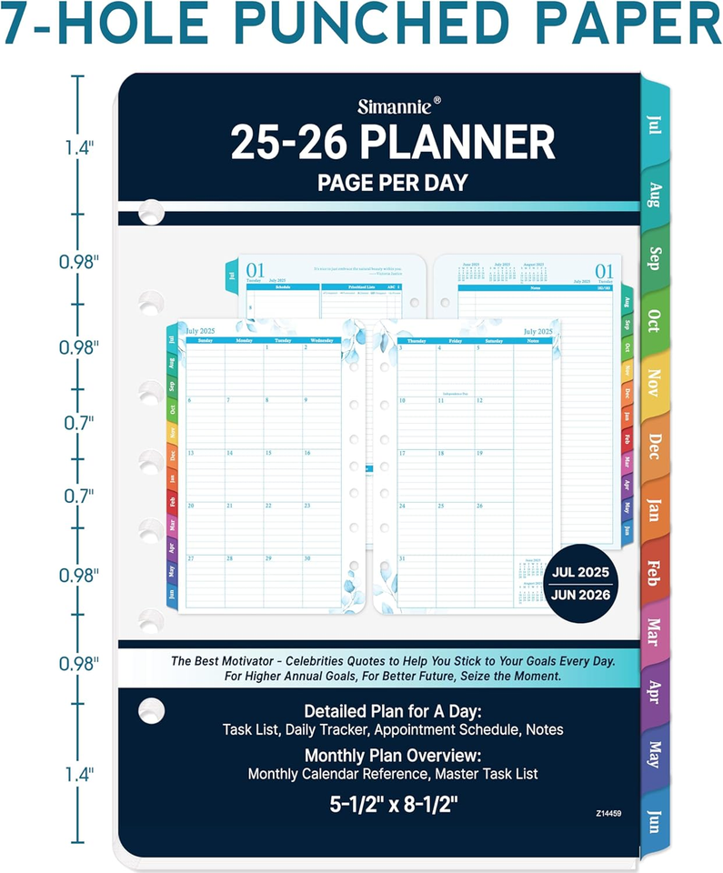 Planner Refills 2025-2026 - JUL 2025 - JUN 2026, 2025-2026 Planner ...