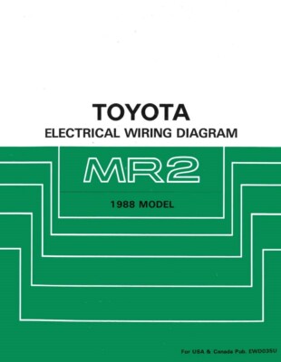 1988 Toyota MR2 Wiring Diagrams Schematics Layout Factory OEM | eBay