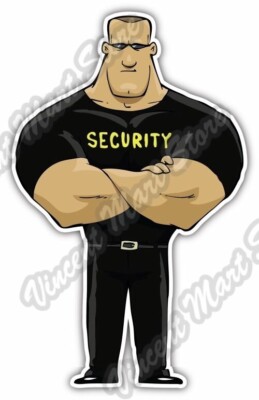 Big Security Guard Bodyguard Funny Cartoon Car Bumper Vinyl Sticker ...