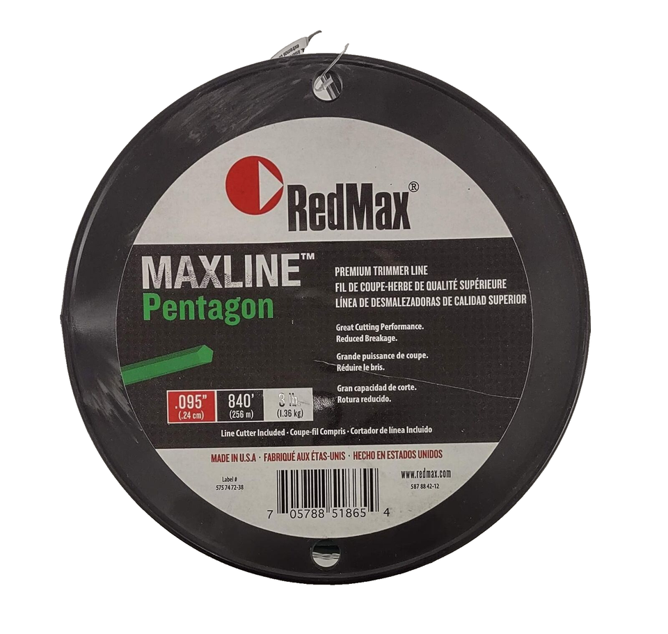 Trimmer Line Roll 0.095" Thick 840' Long 3LB Pentagon Shape Green, By ...