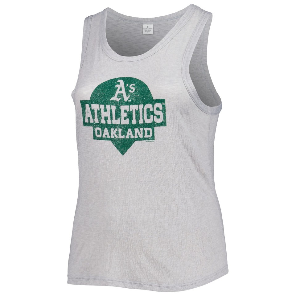 Women's Soft as a Grape Gray Oakland Athletics Plus Size High Neck Tri ...