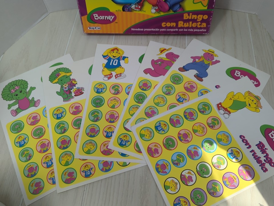 Barney Bingo Spanish Box 2-6 players vintage 2001 no reading required ...