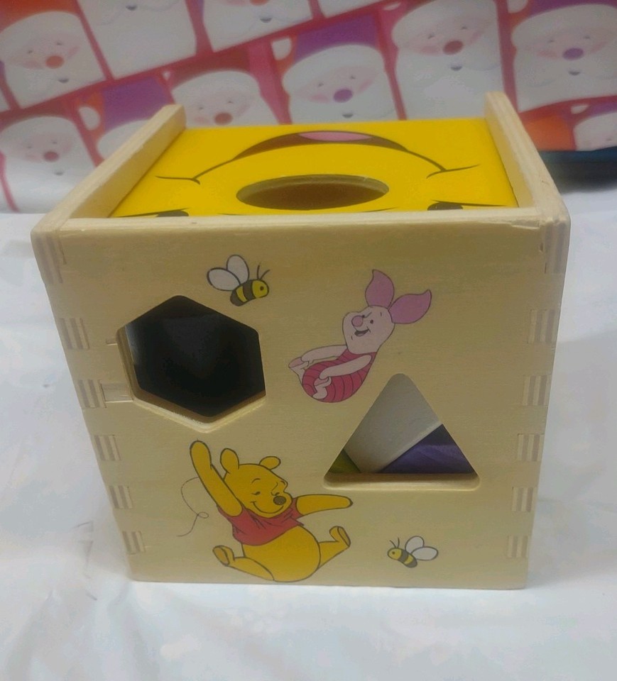 Melissa And Doug Winnie The Pooh Wooden Shape Sorting Cube, Copyright ...