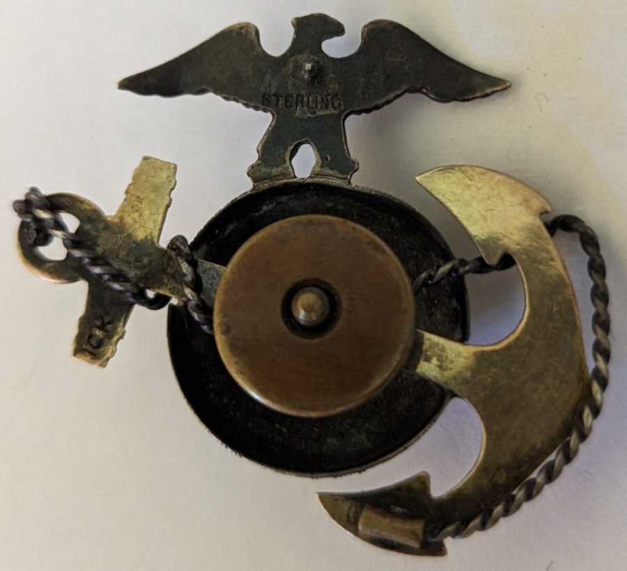 20s USMC Officer EGA "Beast" Dress Hat Badge 10K & Sterling SB XB | eBay