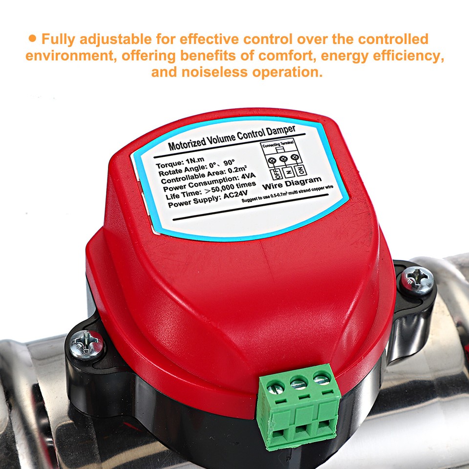 4" Duct Damper, Stainless Steel Motorized Adjustable HVAC Airflow ...