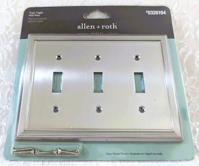 Allen + Roth MARKET Triple/3 Toggle Wall Switch Plate Cover~Satin ...