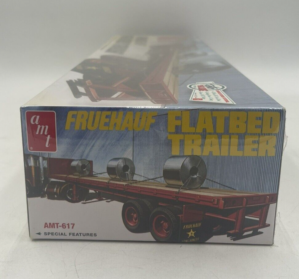 AMT Retro Deluxe Fruehauf Flatbed Trailer 1/25 Scale Plastic Model Kit ...