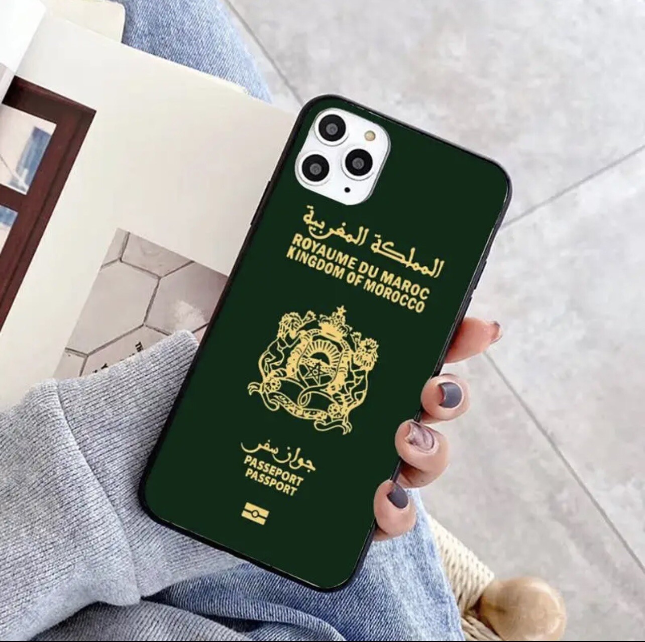 Morocco Passport Phone Case For Apple | For iPhone 13 Pro Max | Gold ...