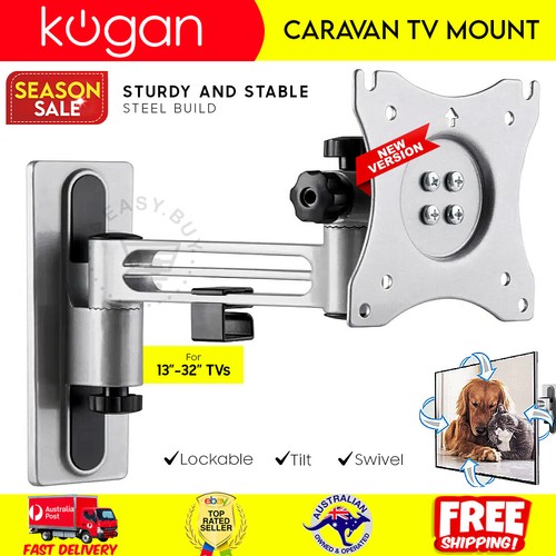 Single Arm LCD TV Bracket Lockable Swivel Tilt Bracket Caravan RV 13 ...
