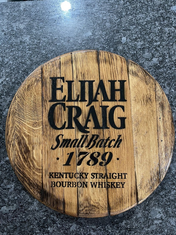 Elijah Craig Logo Bourbon Barrel Head. Rec. Kentucky Bourbon Whiskey ...