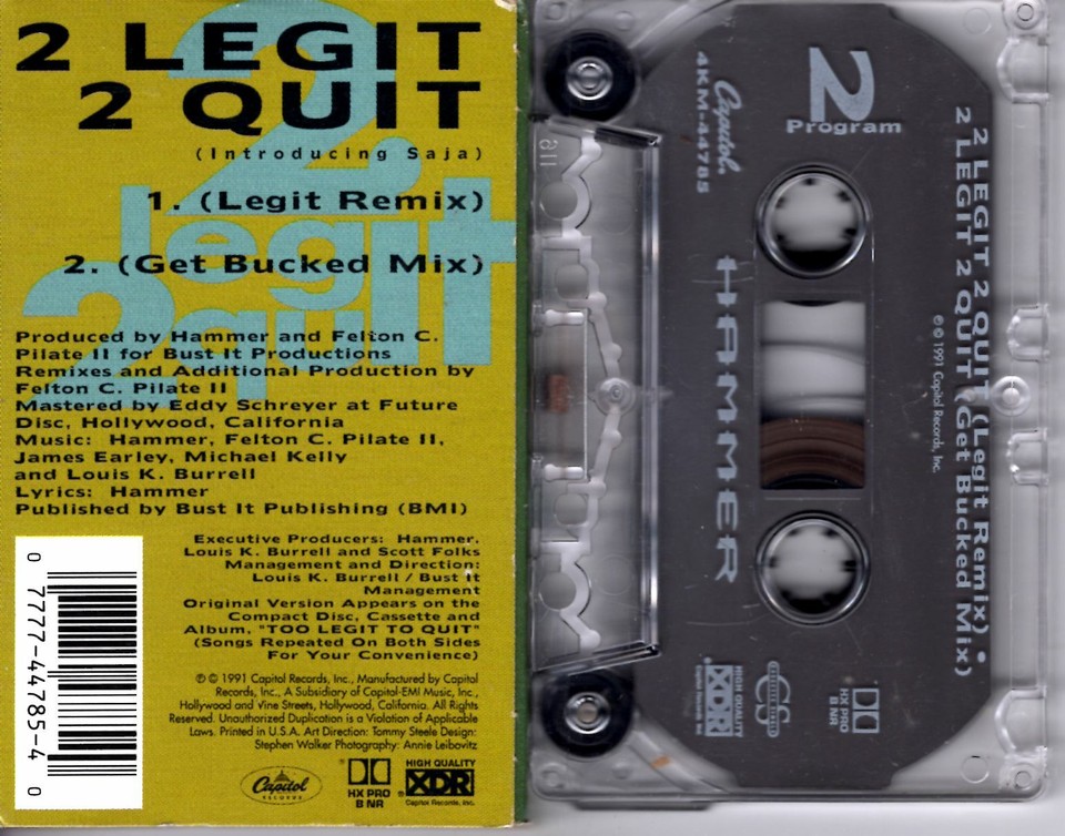 MC Hammer 2 Legit 2 Quit 1991 Cassette Tape Single Rap Hiphop R&B | eBay