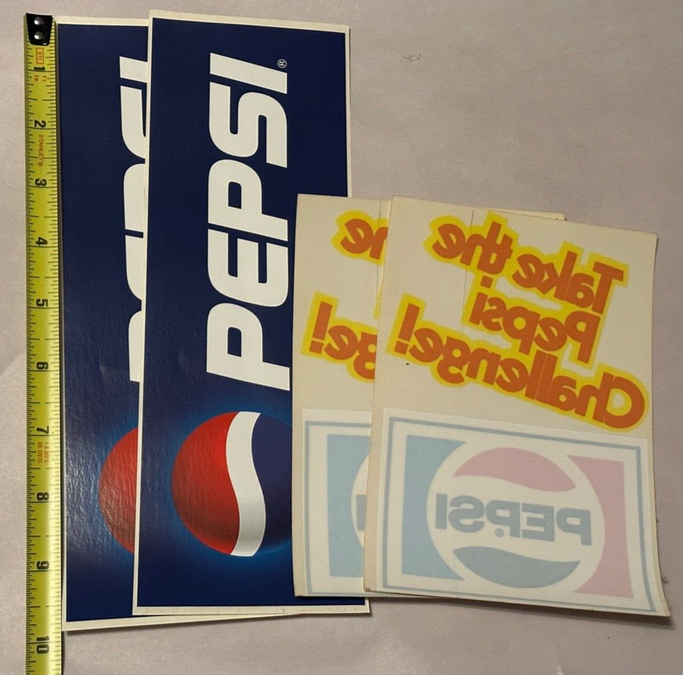 Vintage Lot of x4 Pepsi Cola Advertising Window Decal Stickers Pepsi ...