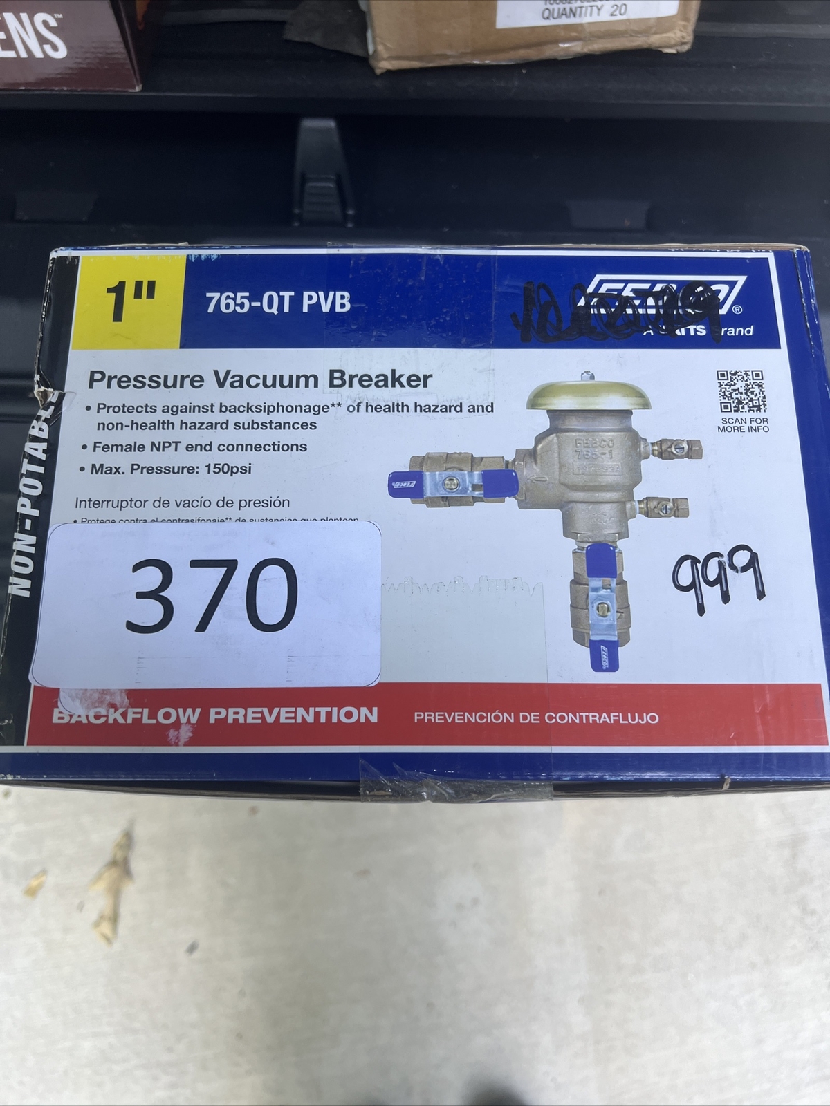 Febco 765-1 1" PVB Irrigation Backflow Assembly w Freeze Tolerant Ball ...