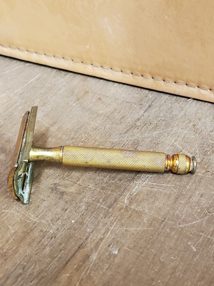 Vintage Gilllette Regus Gold Tone Safety Shaving Razor | eBay