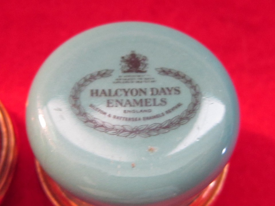 Lot of 4 Halcyon Days Enamel Trinket / Pill Boxes 1" | eBay