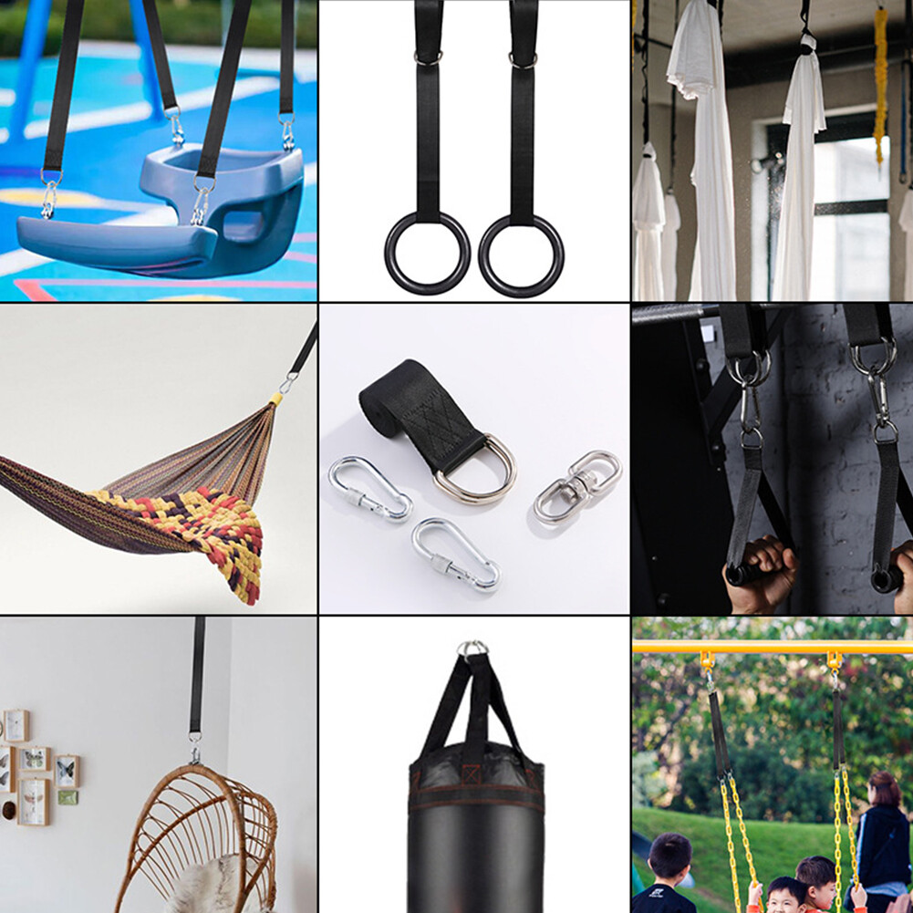 For Trees D Rings Hiking Hammock Straps Storage Bag Swing Attachment ...